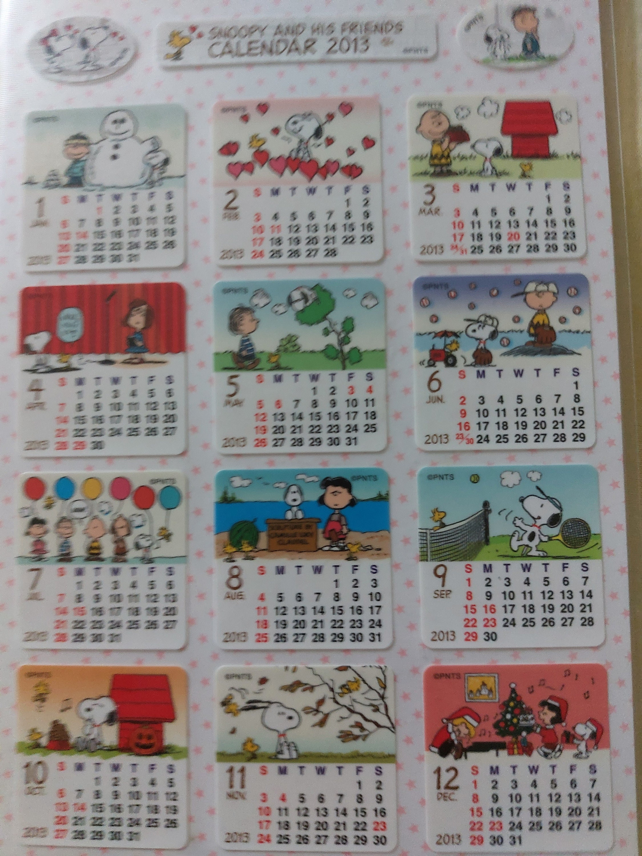 SNOOPY & His Friends Calendar Pattern Stickers DIY Memories - Etsy