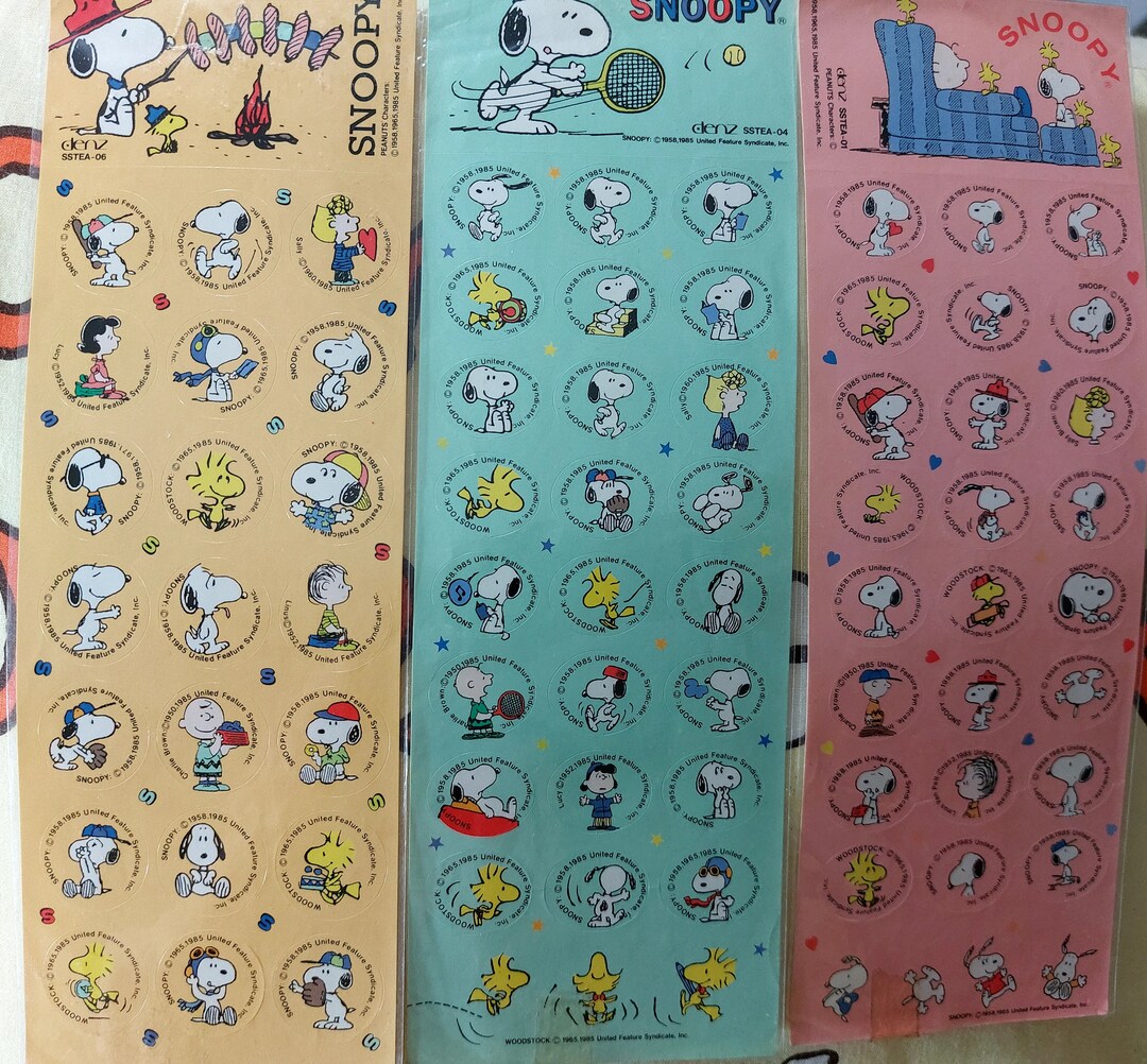 Snoopy & His Friends Decoration Stickers Tennis Barbecue Sporty ...