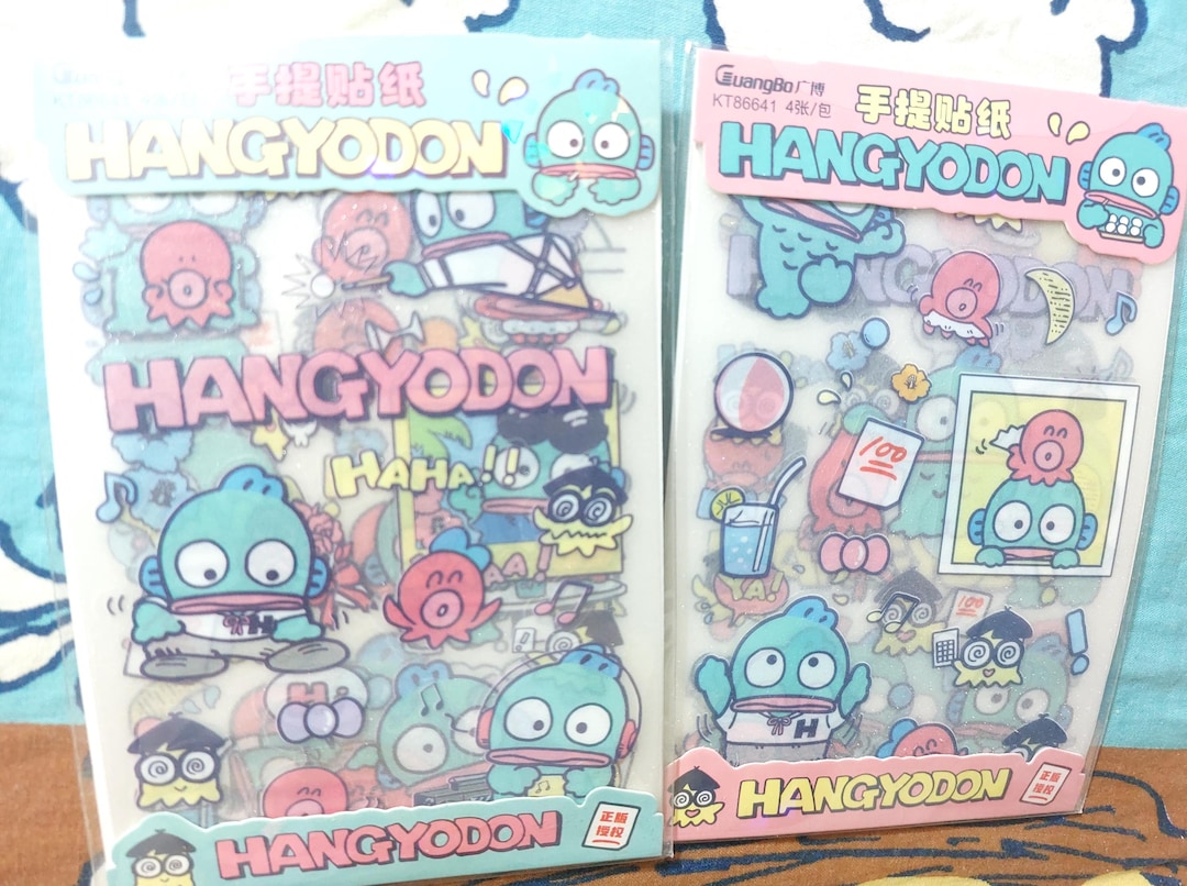 Hangyodon PET Stickers 1 Pad 4 Pcs pink & Green - Etsy