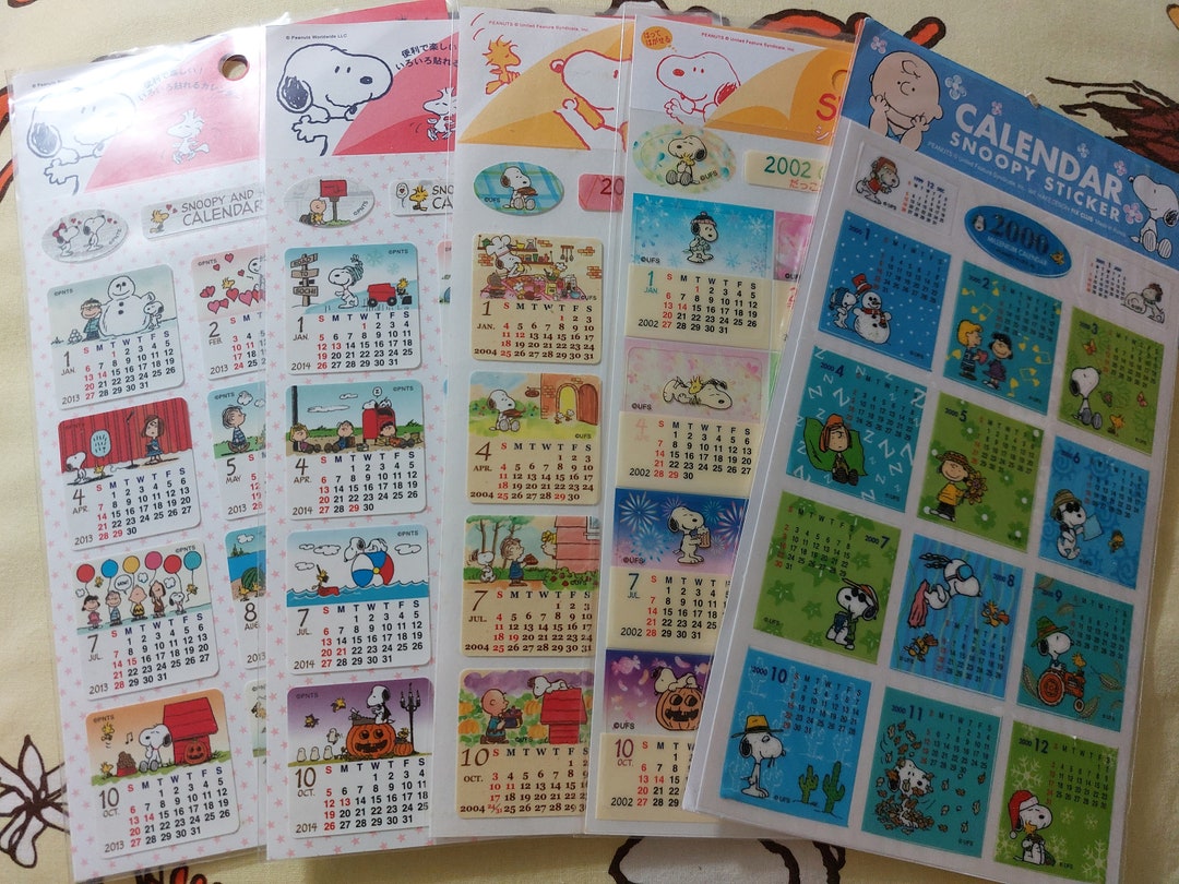 SNOOPY & His Friends Calendar Pattern Stickers DIY Memories - Etsy