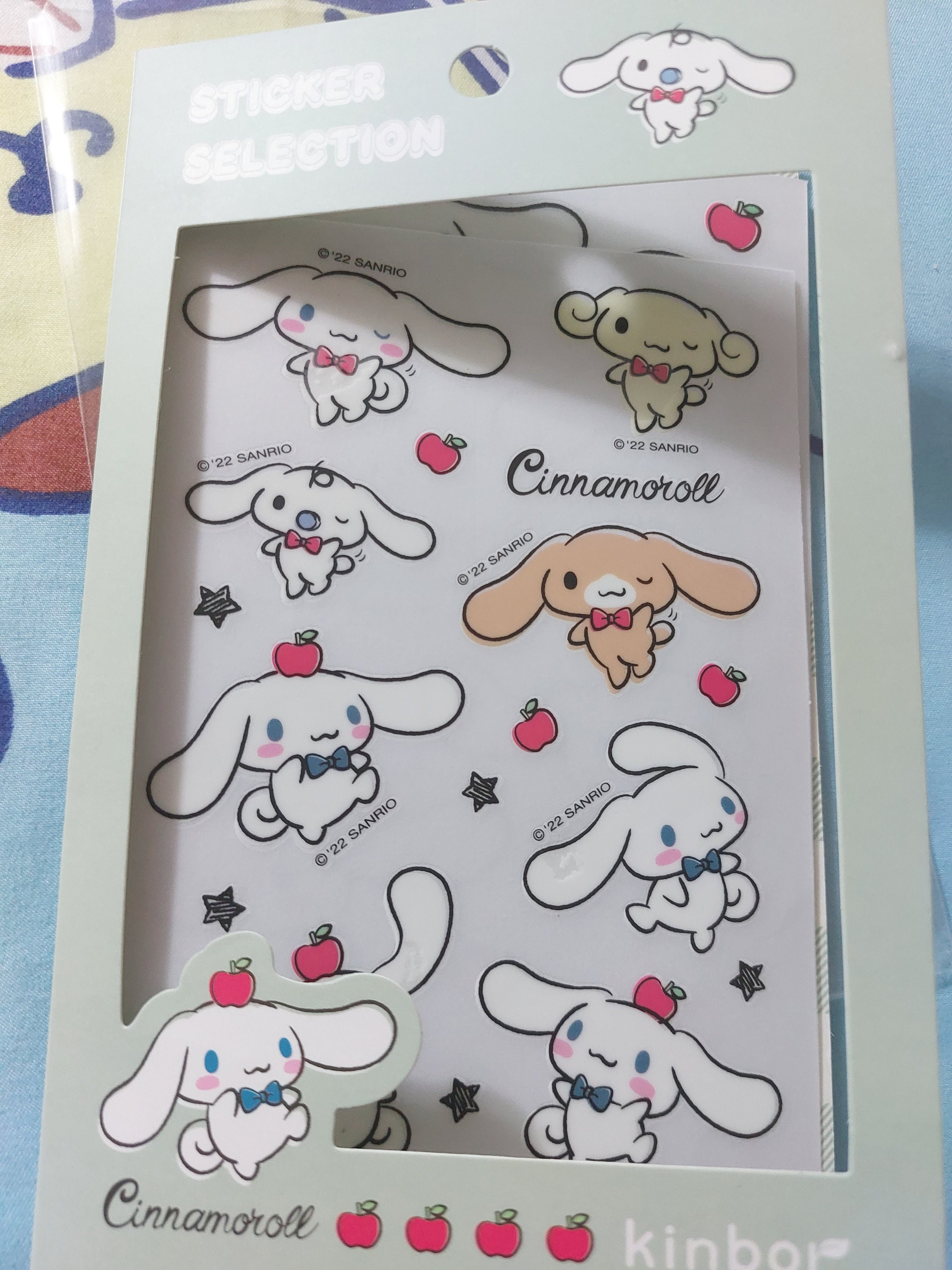 Cartoon Cinnamoroll Transfer Stickers Ice Cream or Apple Pattern 1 Pad ...