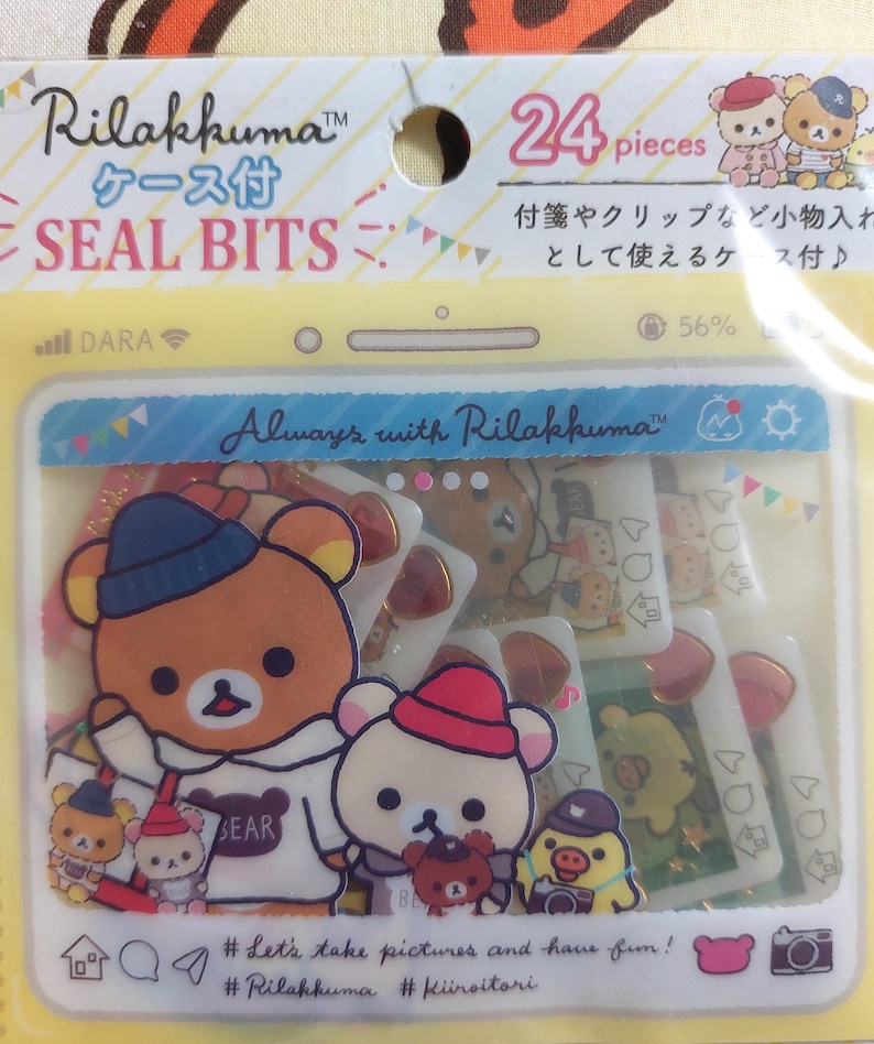 Rilakkuma Crafts Pattern Pocket Gel Shiny Stickers Drop Seal Clear ...