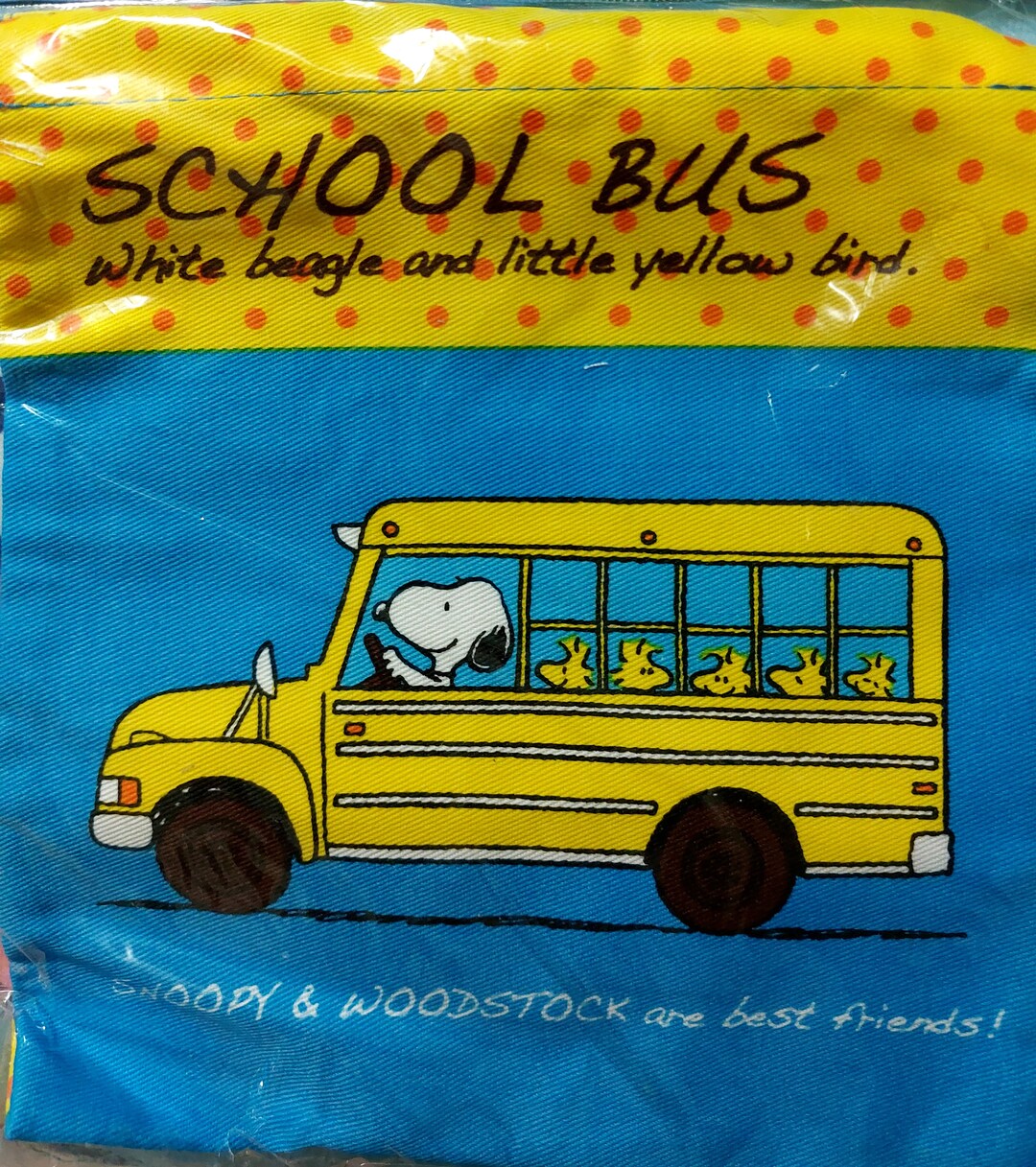 Snoopy School Bus Pattern Drawstring Bag - Etsy