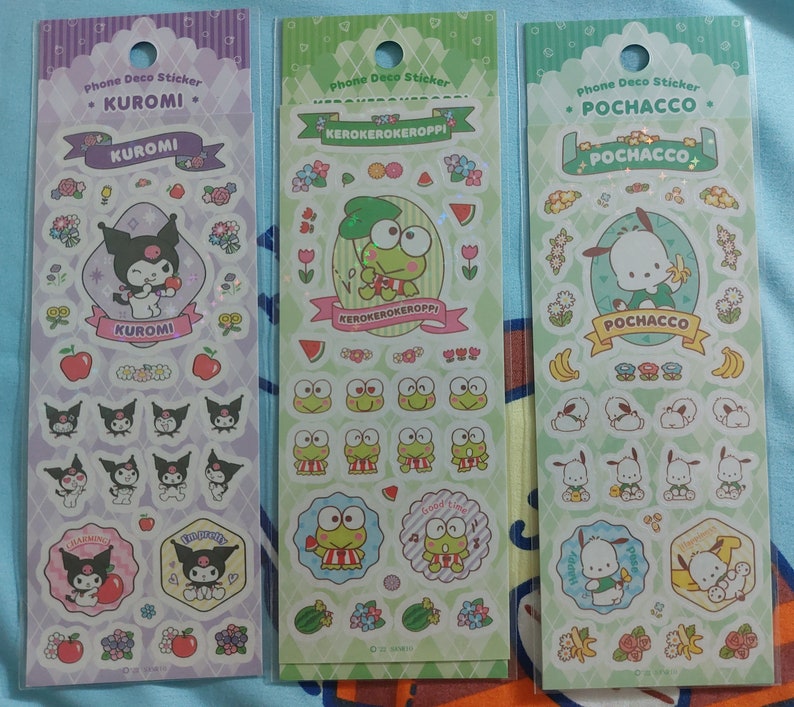 Pochacco Kuromi Keroppi Hello Kitty Melody Shine Stickers - Etsy