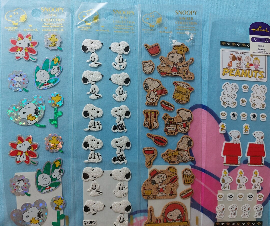 SNOOPY Plastic Stickers Cafe Star Music Cook - Etsy