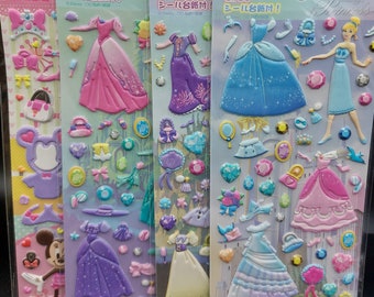 Pretty Princess Fashion Girls Dress up Puffy Pop up Stickers ! (BST-8 ...