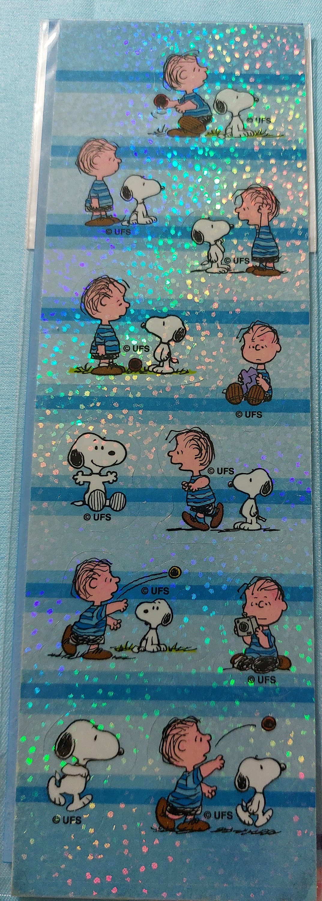 Shiny Stickers SNOOPY & His Friends Foot Eating Mail Linus Scouts Seal ...