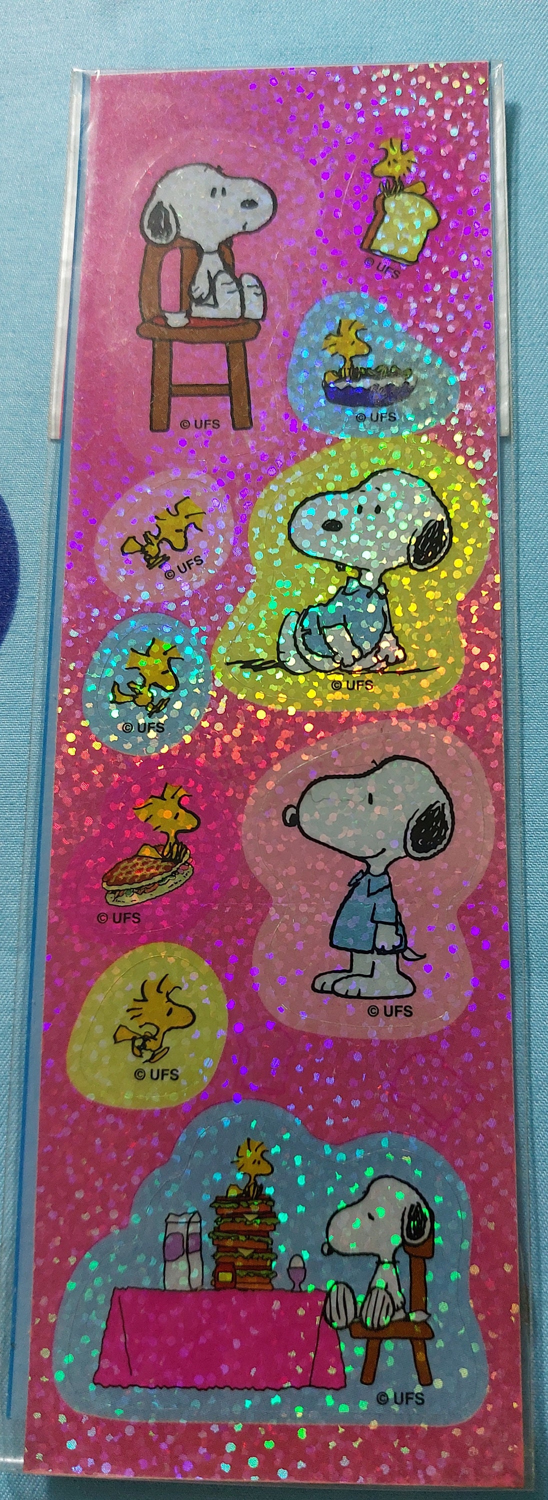 Shiny Stickers SNOOPY & His Friends Foot Eating Mail Linus Scouts Seal ...