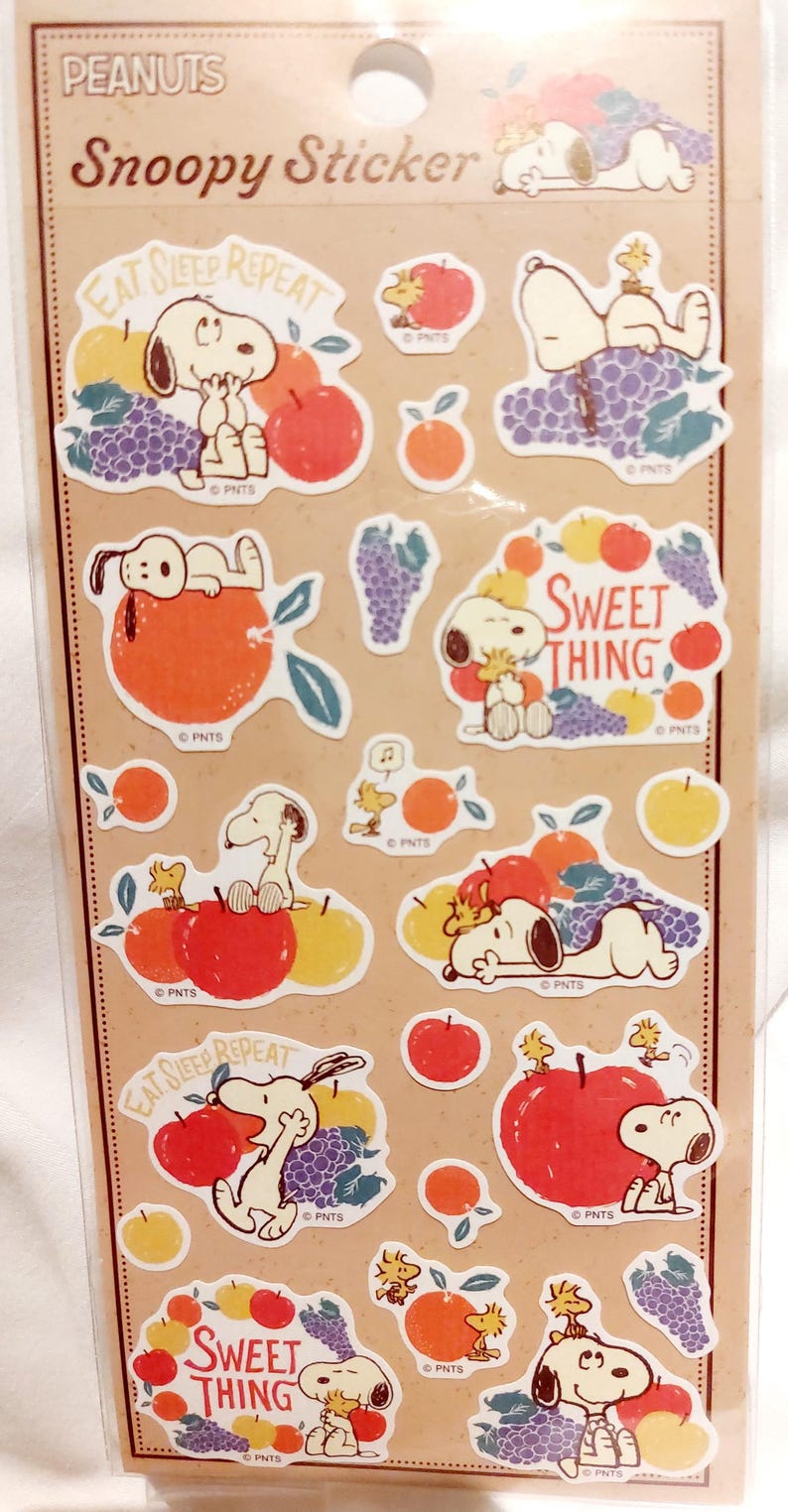 SNOOPY Fruit Pattern Paper Stickers - Etsy