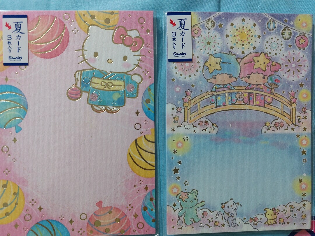 Hello Kitty Little Twin Stars Iron Gold DIY Memories Postcards - Etsy