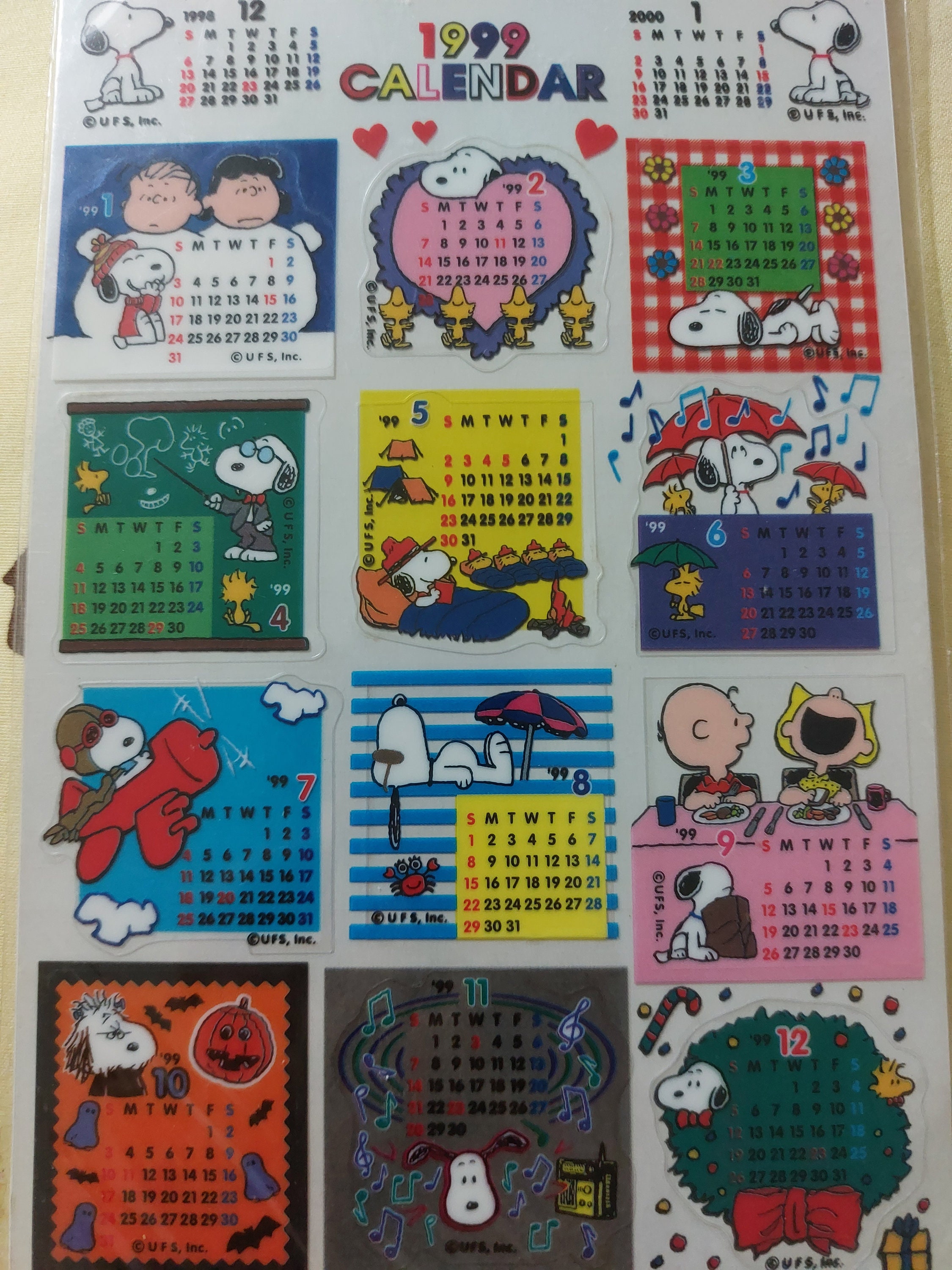 SNOOPY & His Friends Calendar Pattern Stickers DIY Memories - Etsy
