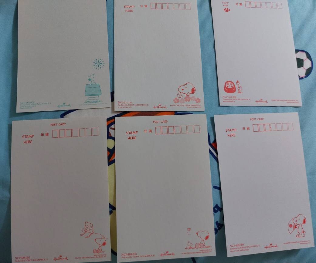 Snoopy Deco Iron Gold Postcards 6 Pcs C - Etsy
