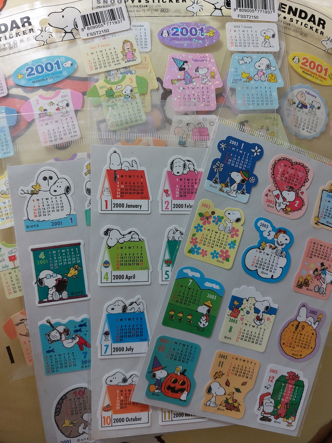 SNOOPY & His Friends Calendar Pattern DIY Memories Stickers - Etsy