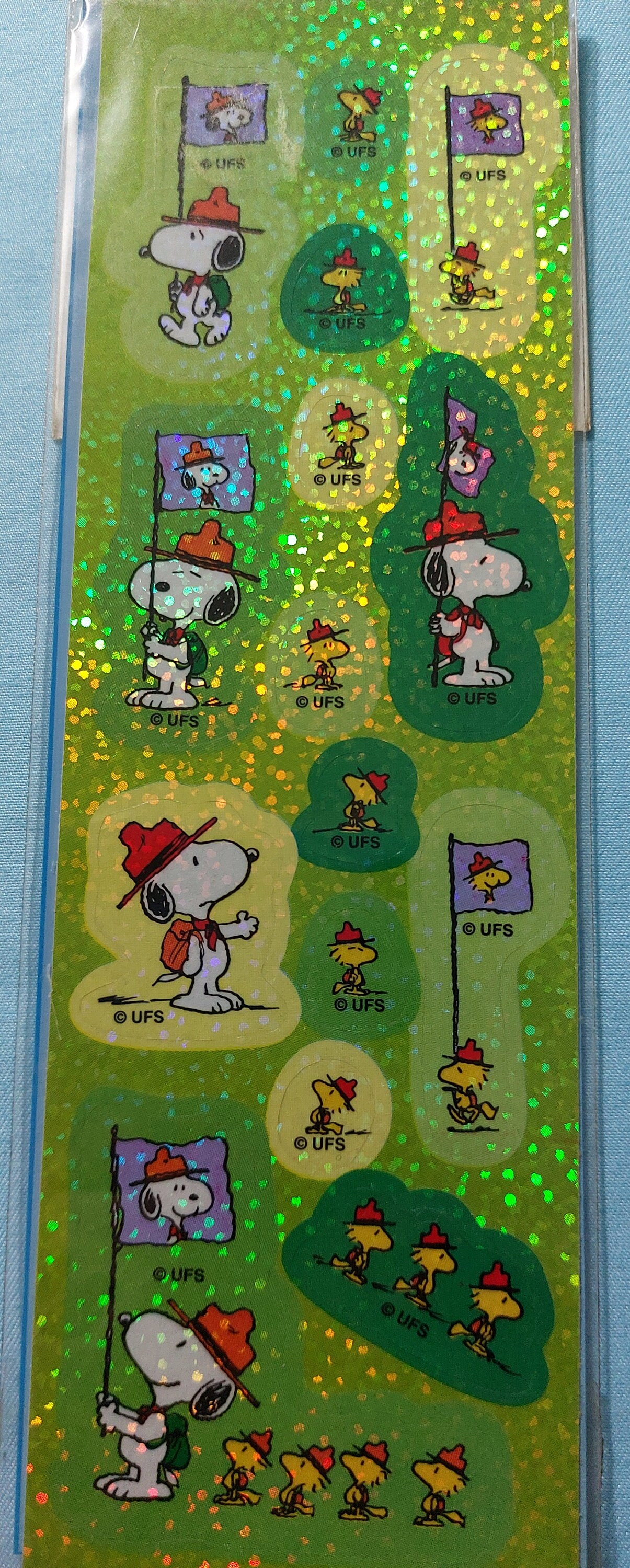 Shiny Stickers SNOOPY & His Friends Foot Eating Mail Linus Scouts Seal ...