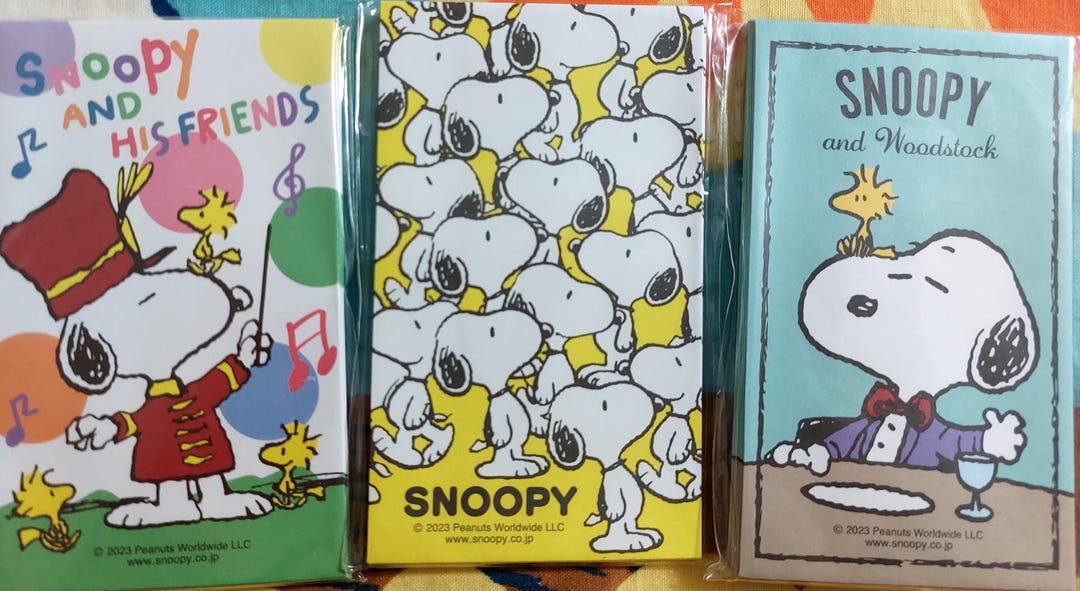 Snoopy & Woodstock Pocket Packet Mini Envelopes New Year - Music More ...
