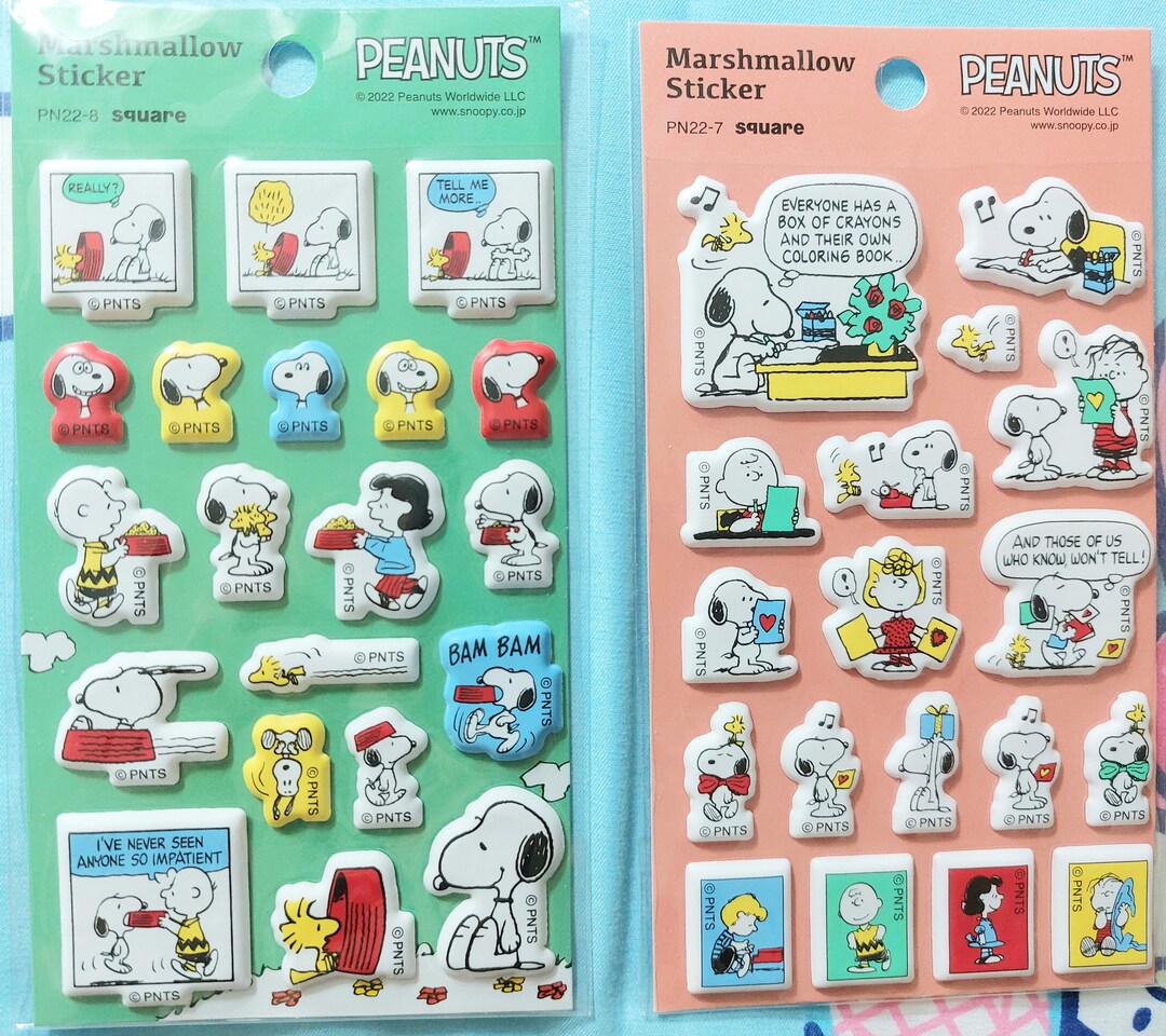 Snoopy & His Friends Marshmallow Stickers - Etsy