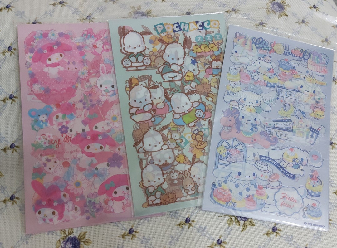 Cartoon Pochacco Cinnamoroll Purin Melody PET Stickers - Etsy