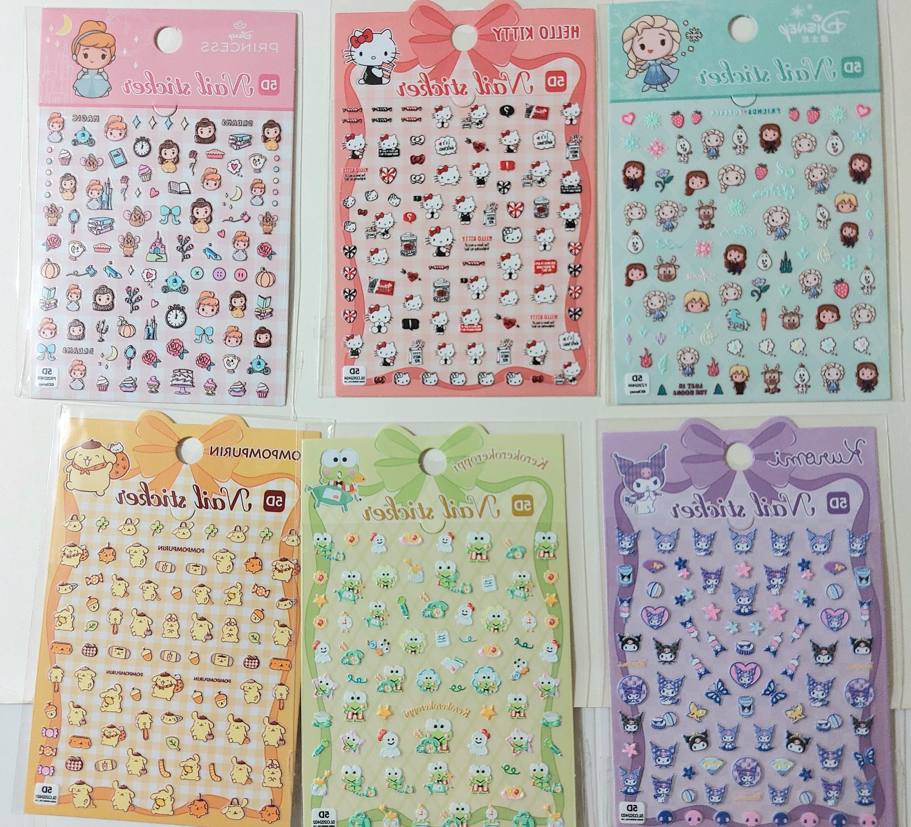 Cartoon Purin Kuromi Keroppi Hello Kitty Princess Style 5D Nail DIY ...