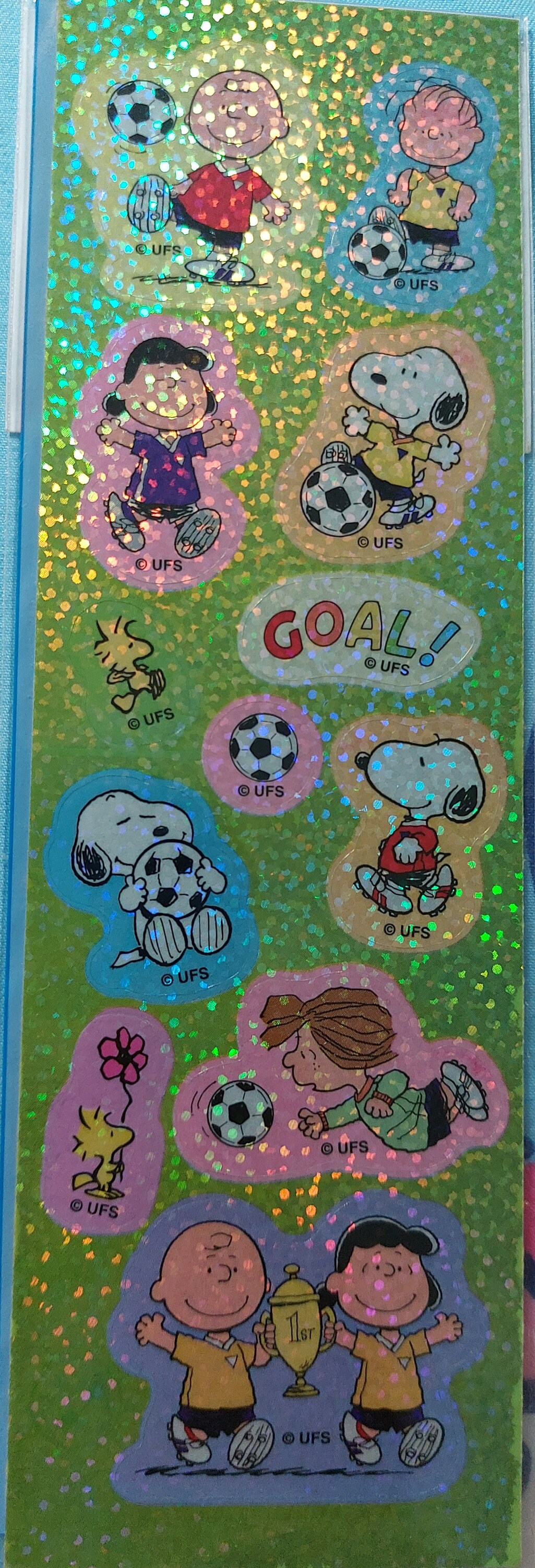 Shiny Stickers SNOOPY & His Friends Foot Eating Mail Linus Scouts Seal ...