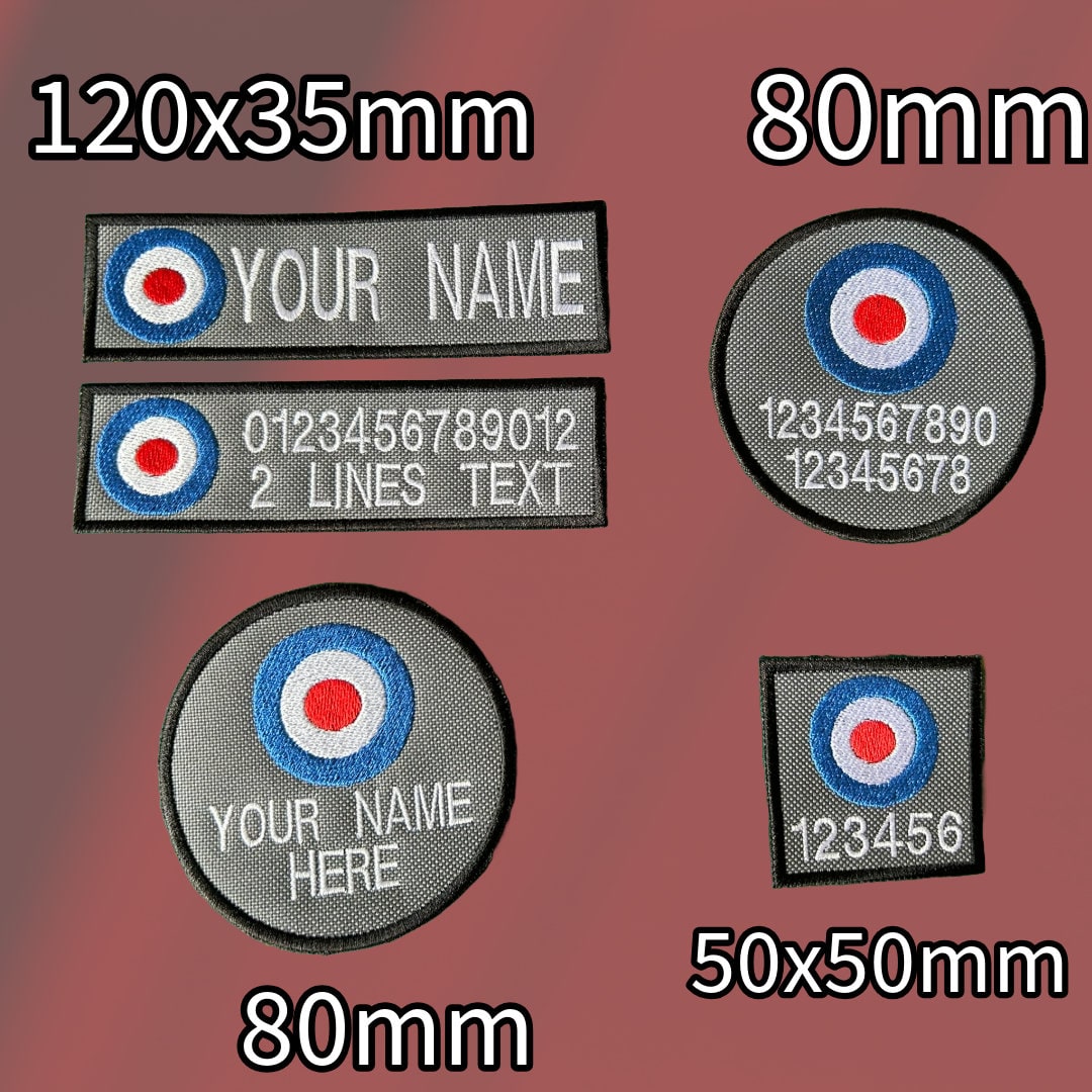 RAF Grey Air Force Name Tape Identifier Badge Patch Embroidered ...