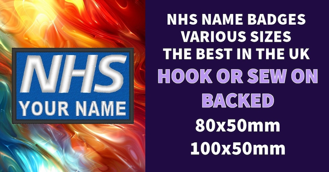Embroidery Personalised NHS Medical Nurse Porter Name Tape ID Badge UK ...