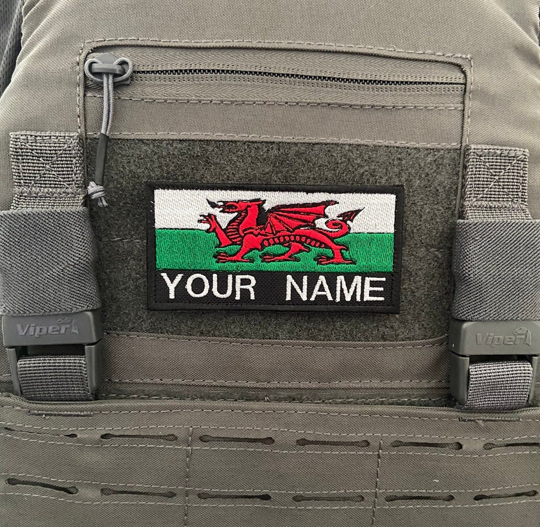 Custom Wales Welsh Name Patch Personalised 100x50mm Hook Backed - Etsy