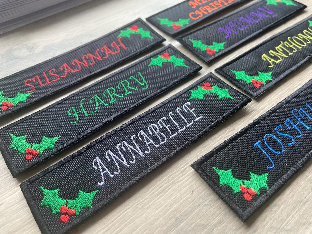 Christmas Personalised Embroidery Badge Morale Patch Custom Name Tape ...
