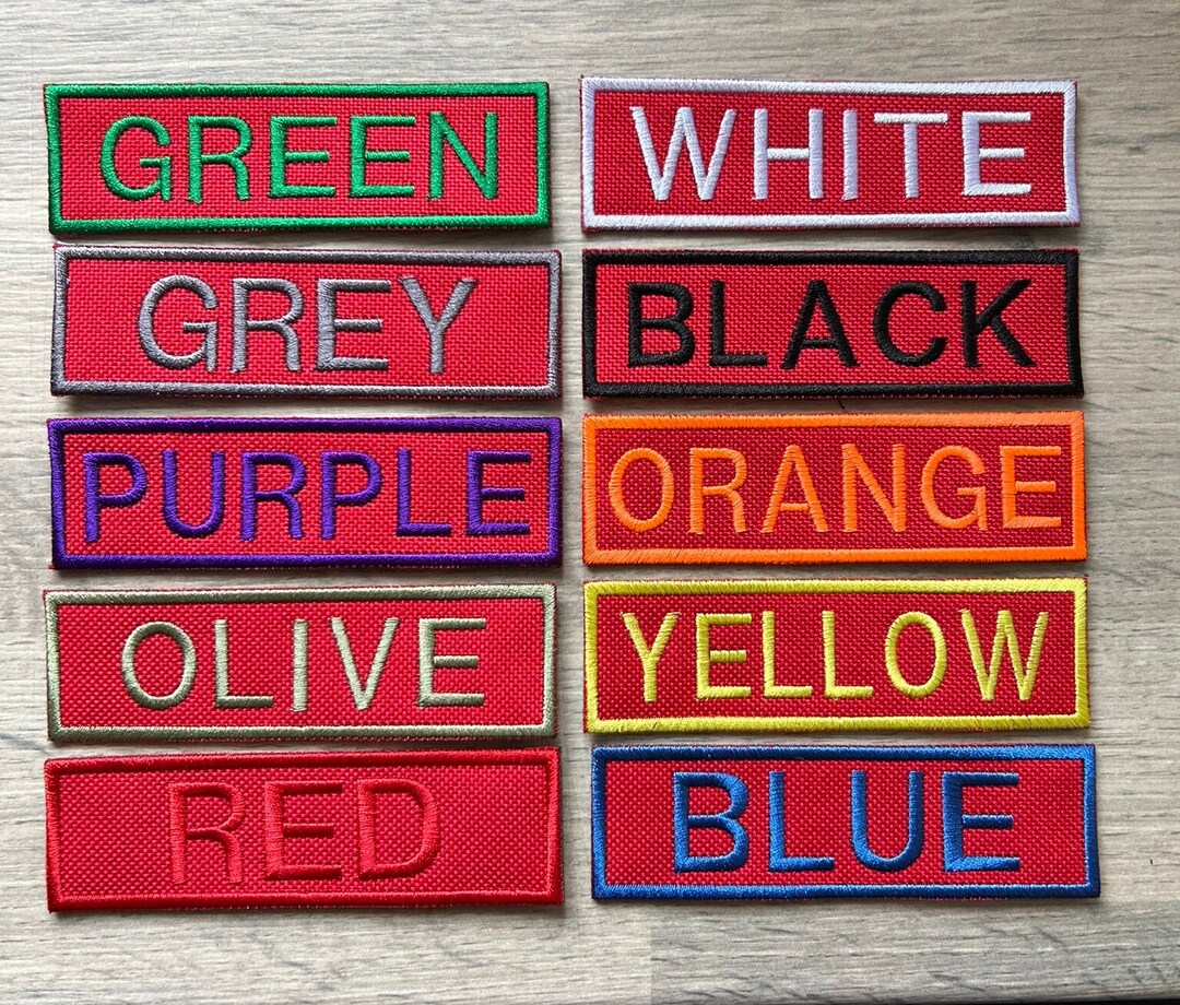 Red Personalised Name Tape Badge Patch With Sew on Backing 100x30mm - Etsy
