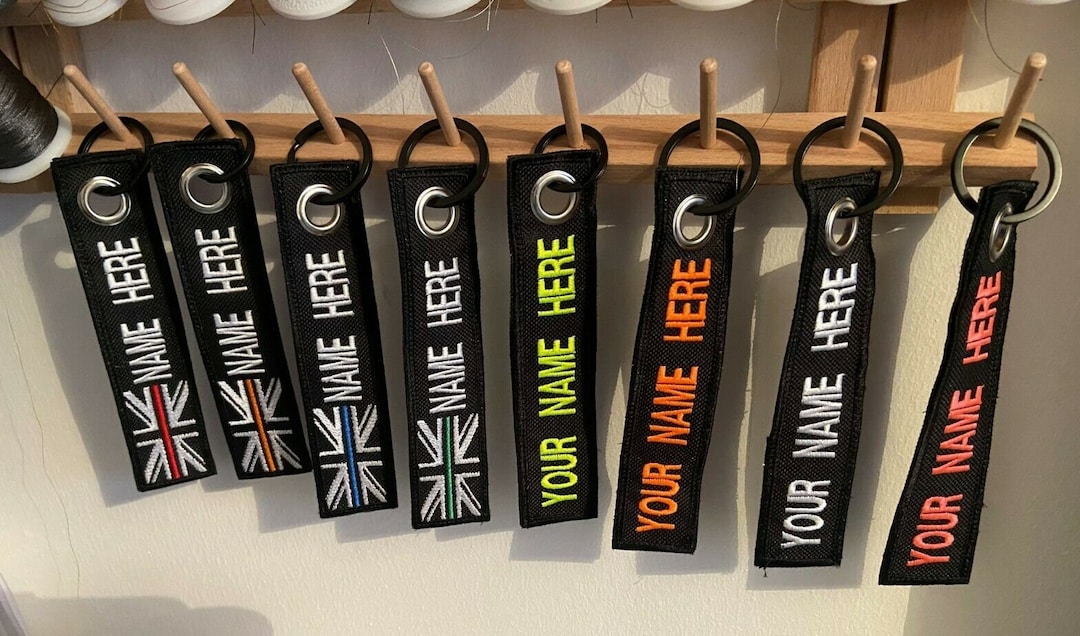 Personalised Key Rings Custom Tactical Name Biker Keys Number Plate Tag ...