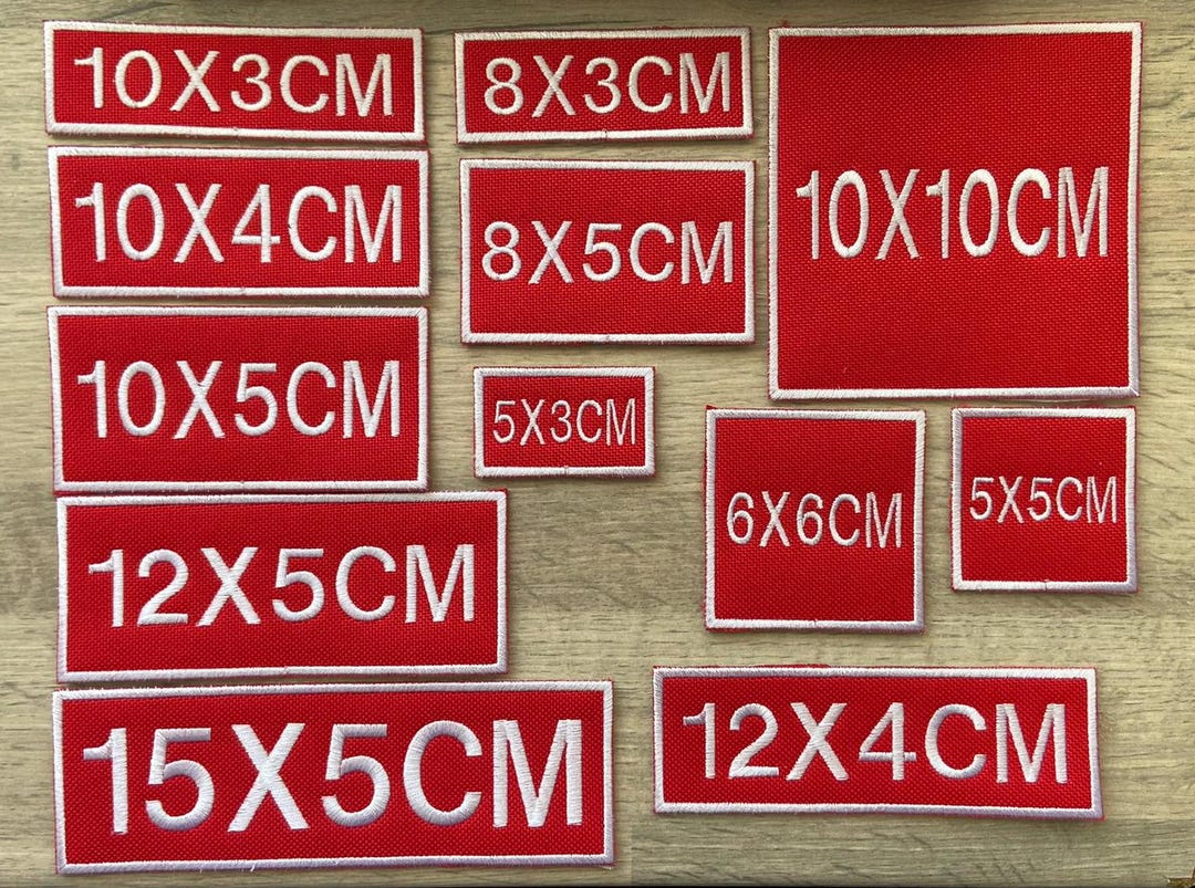 Embroidery Name Patches Various Sizes Premium Quality Sew on Patch Red ...