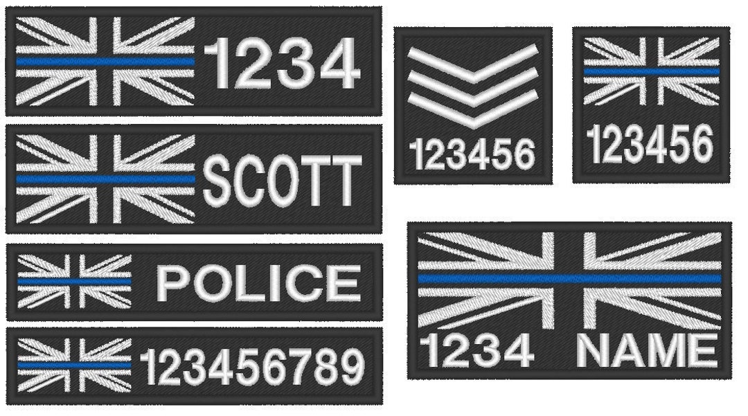 Custom Thin Blue Line Emergency Services Name Patch Personalised Hook Backed - Etsy