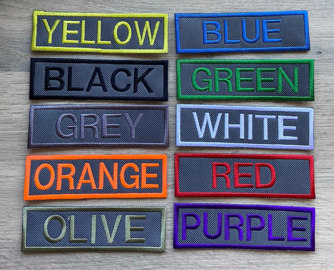 Grey Sew on Personalised Name Tape Badge Patch Badge ID Number - Etsy