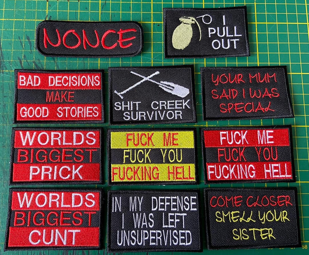 Funny Fruity Language Morale Patches Badges Novelty Hook Backed or Sew ...