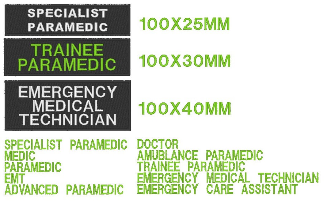 Medic Identifier Morale Patch Name Tape NHS Paramedic Rank ID Hook ...