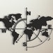 Metal Map Wall Decor World Map Compass Continent Metal World - Etsy