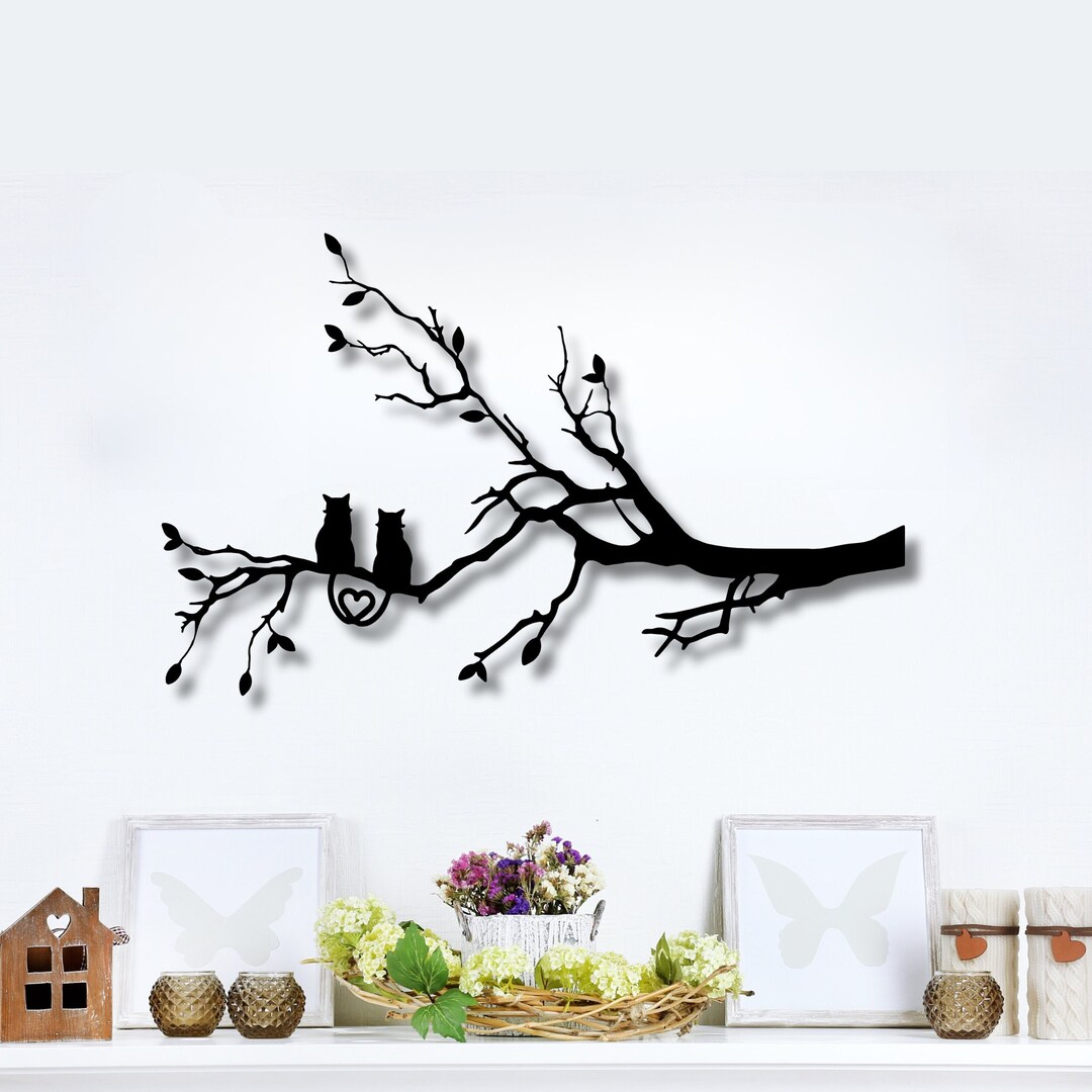 Lover Cats Metal Wall Art, Cat Wall Hanging, Metal Artwork for Feline ...