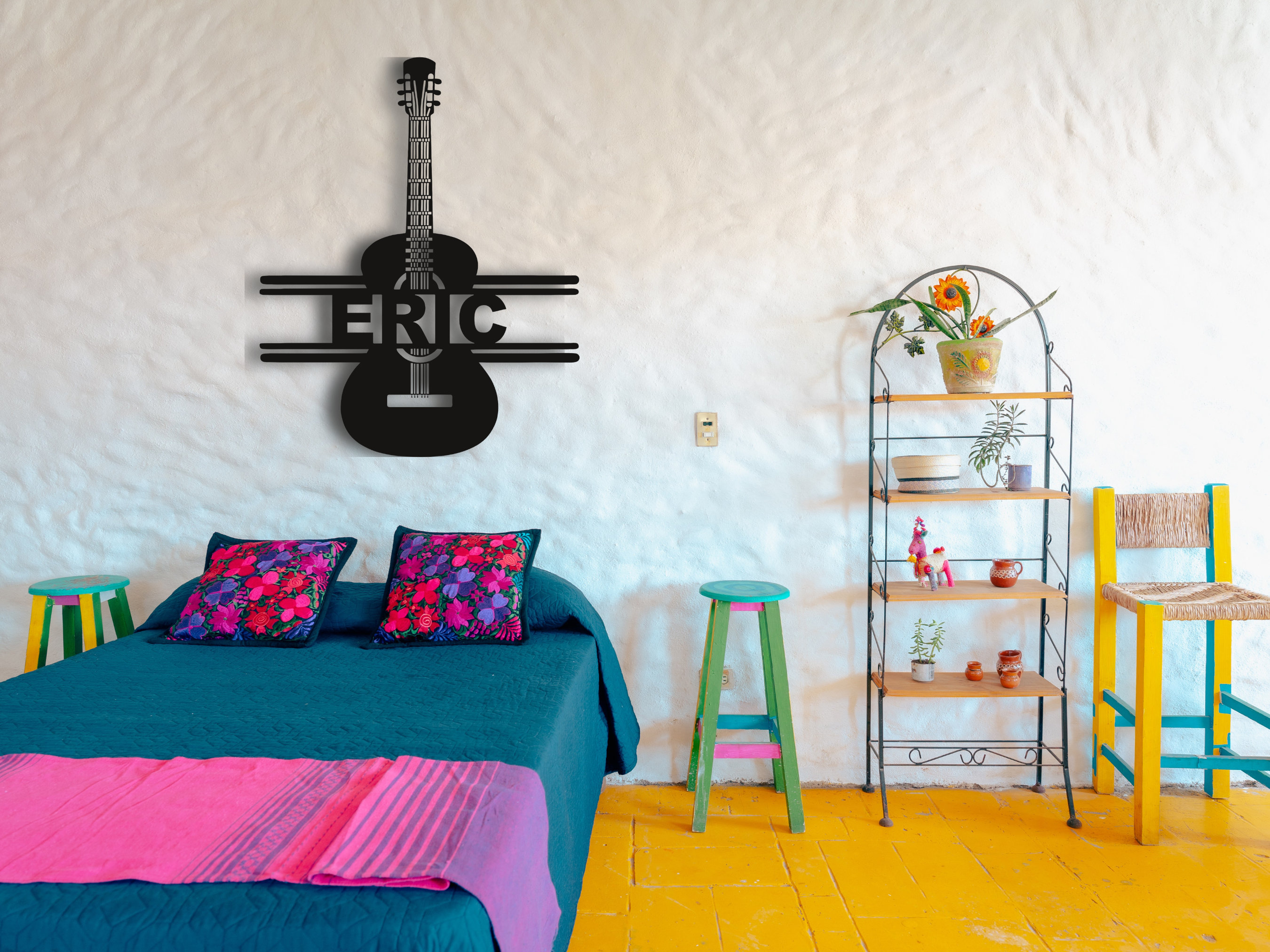 Custom Wall Decor, Custom Guitar Decor, Guitarist Gift, Personalized ...