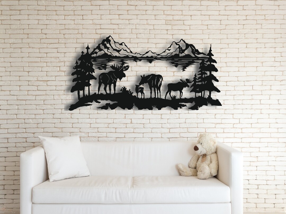 Moose Metal Wall Decor, Life of Mooses, Moose and Mountain Decor, Metal ...