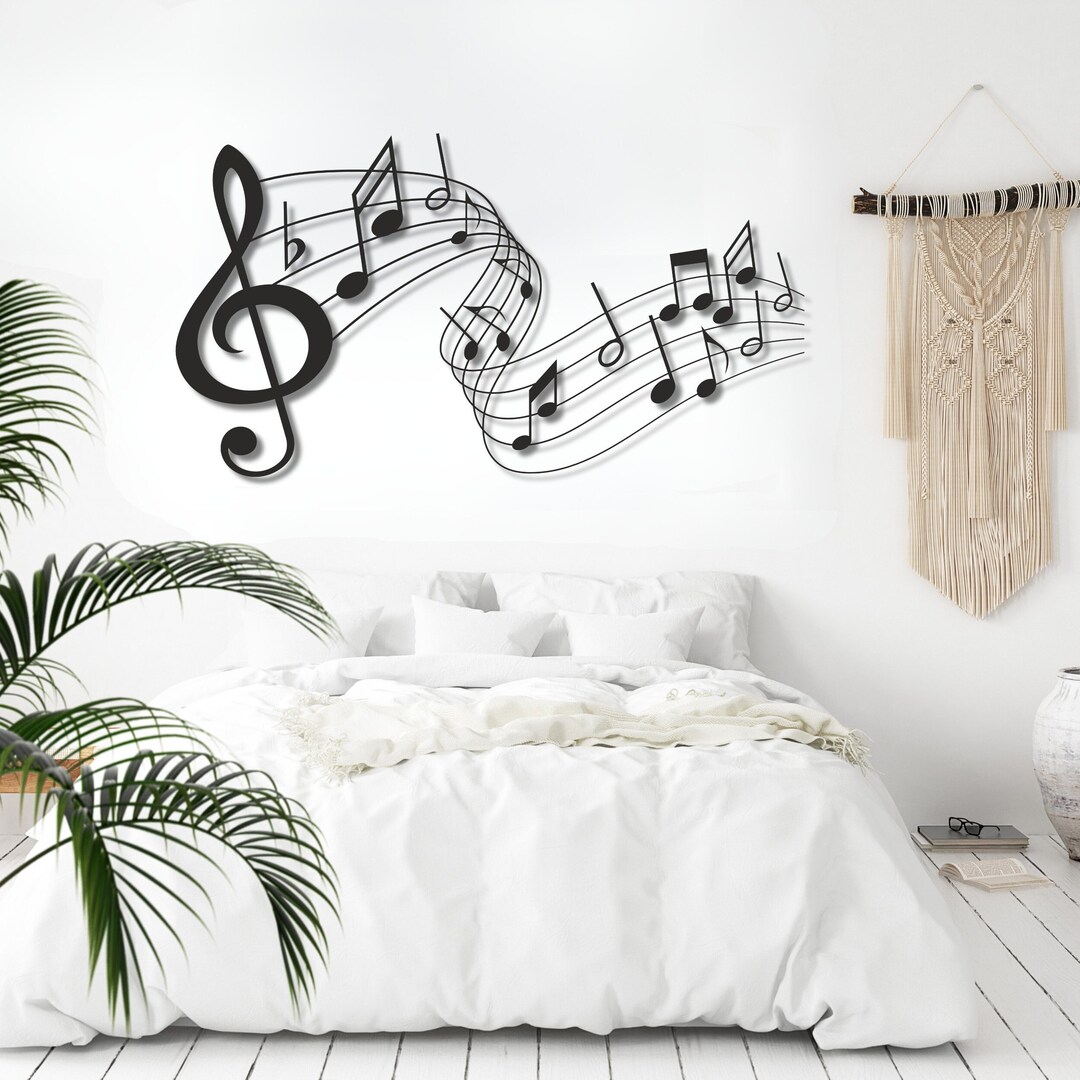 Music Notes Wall Art , Wall Hangings , Metal Music Notes Wall Sculpture ...