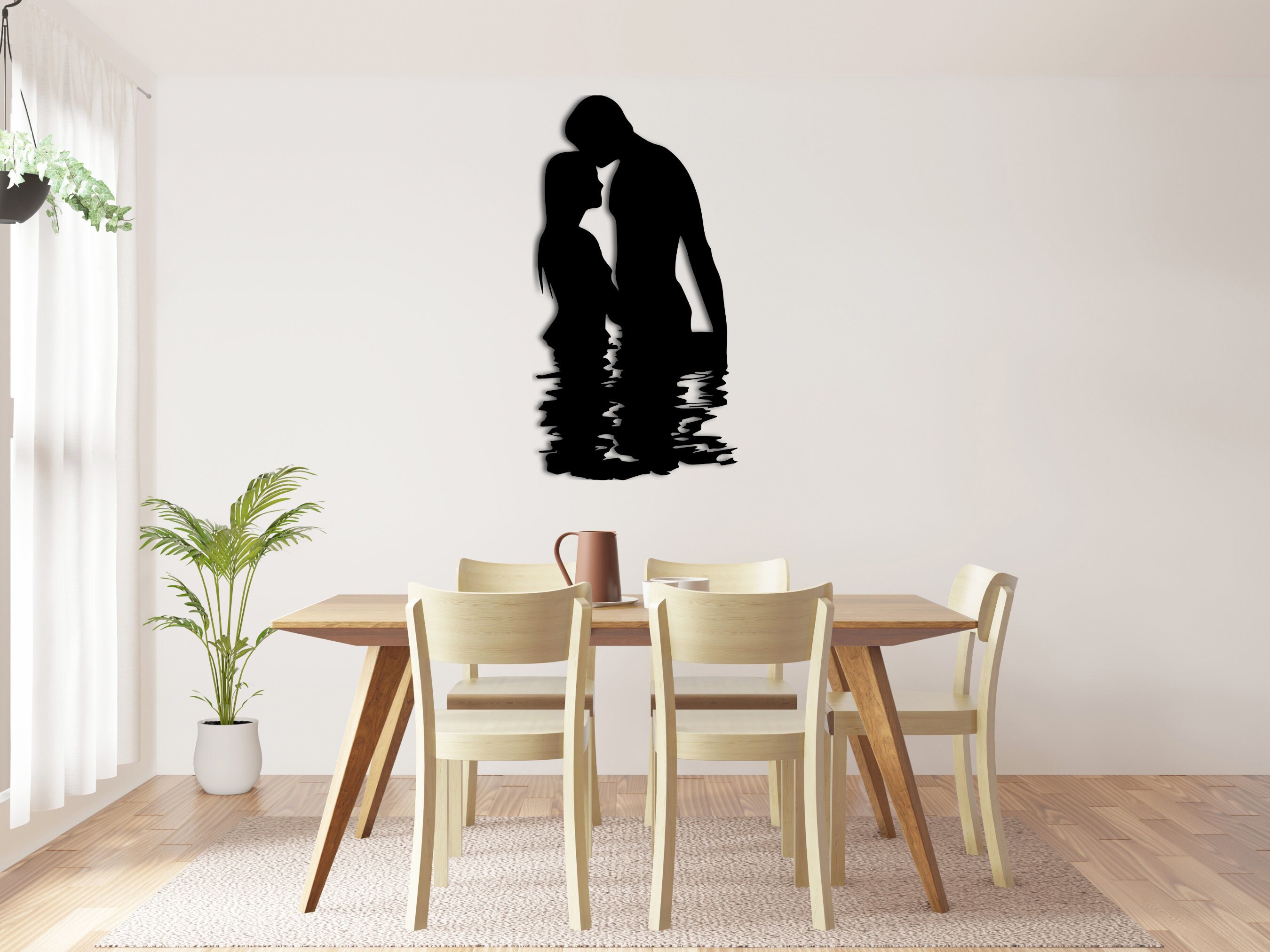 Couple Metal Wall Art, Metal Wall Sculpture for Lovers, Metal Wall ...