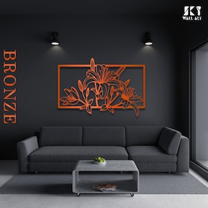 Handcrafted Lily Flower Wall Sculpture, Lilium Wall Art Metal Wall ...