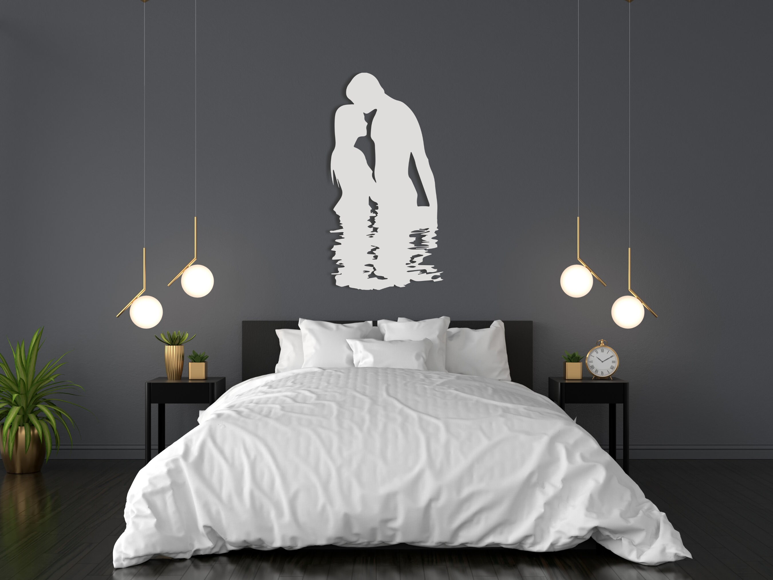 Couple Metal Wall Art, Metal Wall Sculpture for Lovers, Metal Wall ...