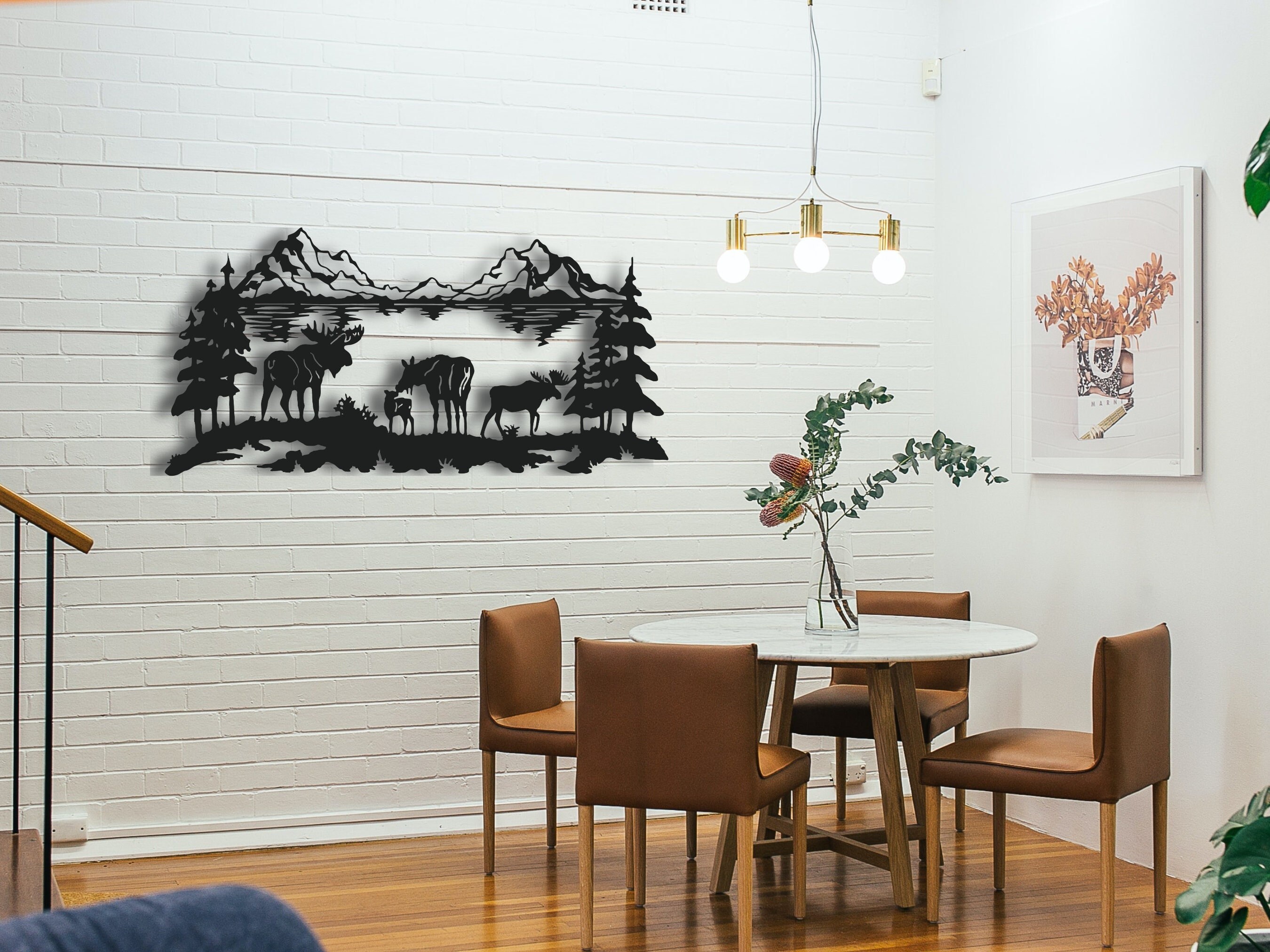 Moose Metal Wall Decor, Life of Mooses, Moose and Mountain Decor, Metal ...
