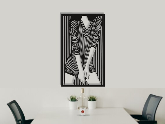 Linear Woman Silhouette Metal Wall Art Woman Silhouette Wall - Etsy