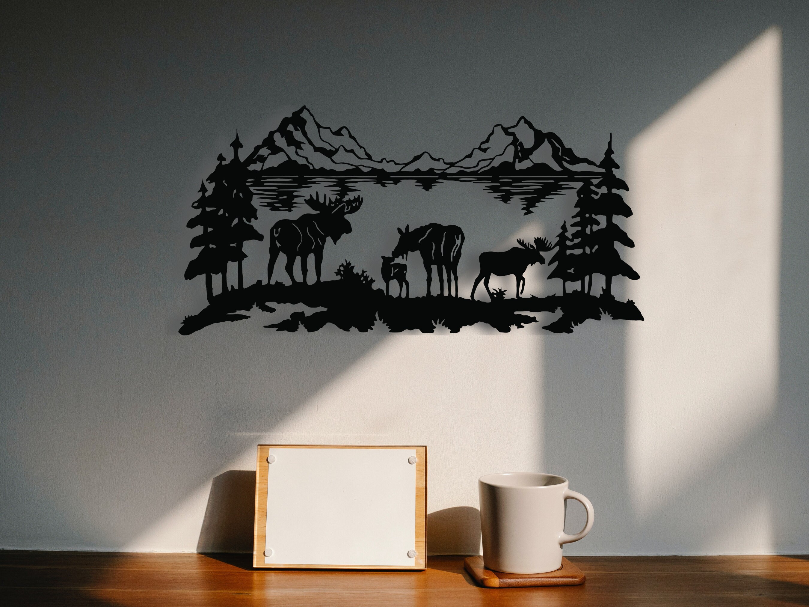 Moose Metal Wall Decor, Life of Mooses, Moose and Mountain Decor, Metal ...