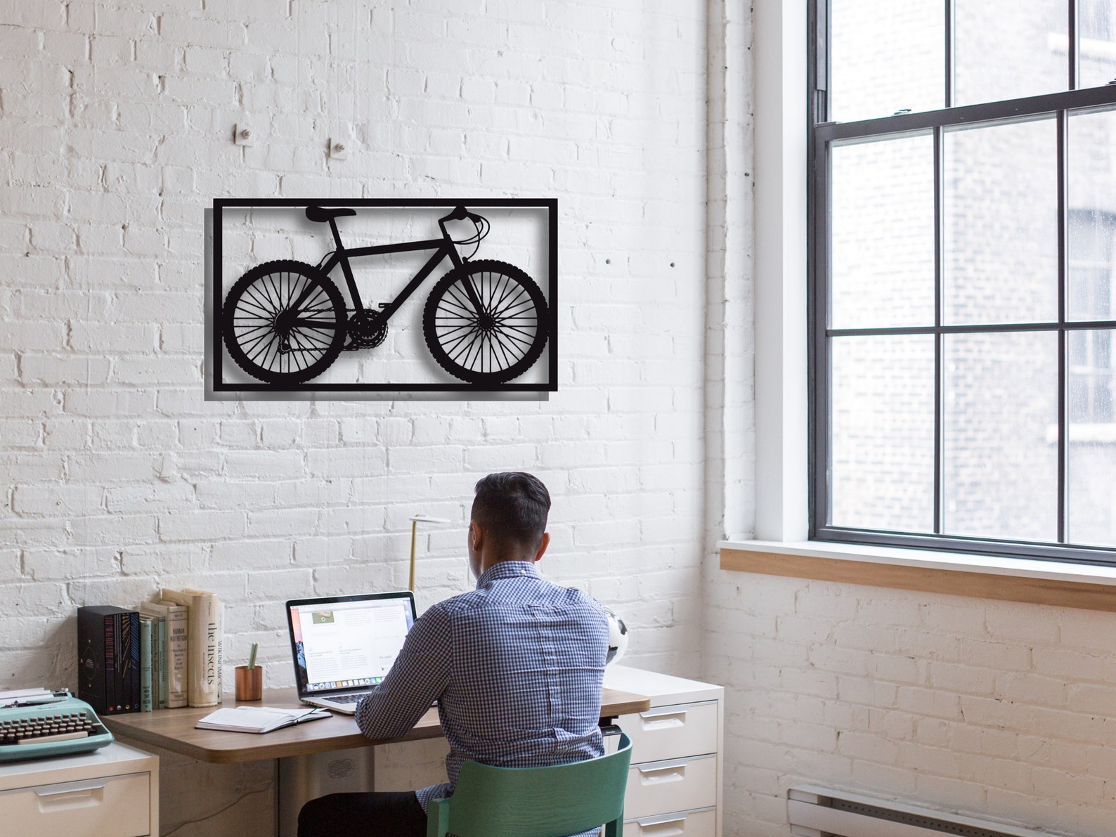 Bike Wall Art, Metal Bike Decor, Framed Bike Wall Art, Livingroom Decor ...
