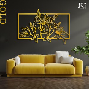 Handcrafted Lily Flower Wall Sculpture, Lilium Wall Art Metal Wall ...