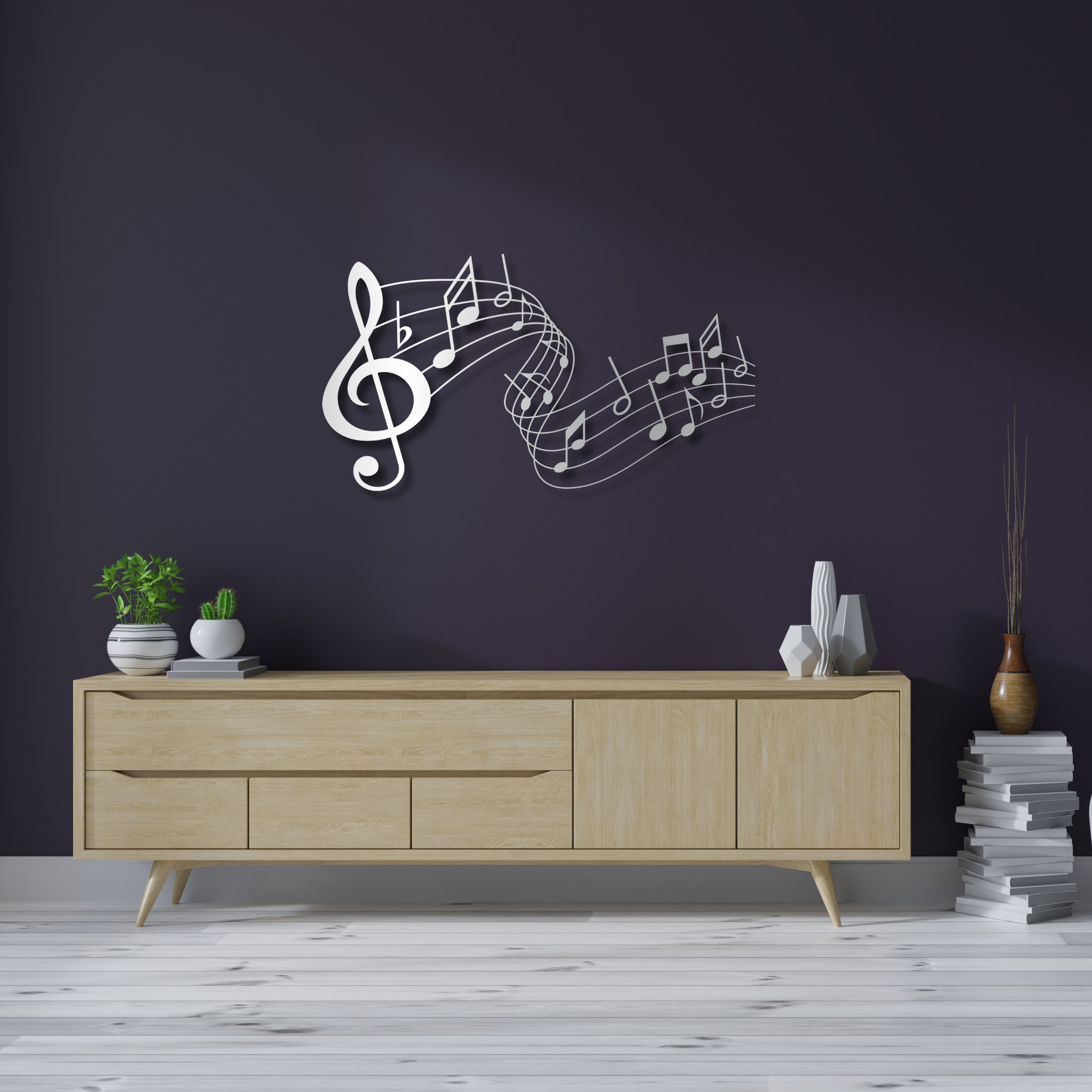 Music Notes Wall Art , Wall Hangings , Metal Music Notes Wall Sculpture ...