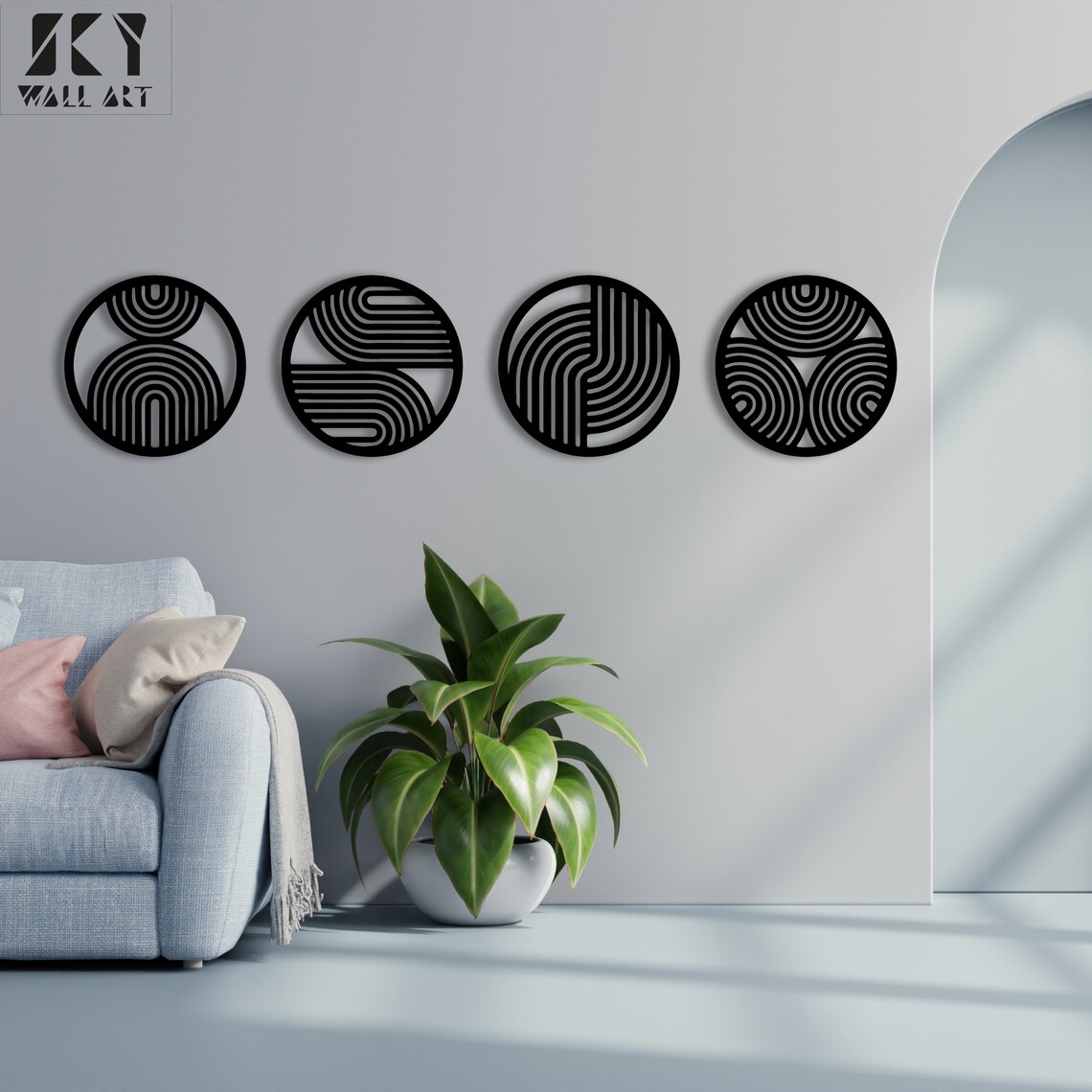 Bohemian Concentric Circle Metal Wall Art: Indoor Outdoor Sculpture - Etsy
