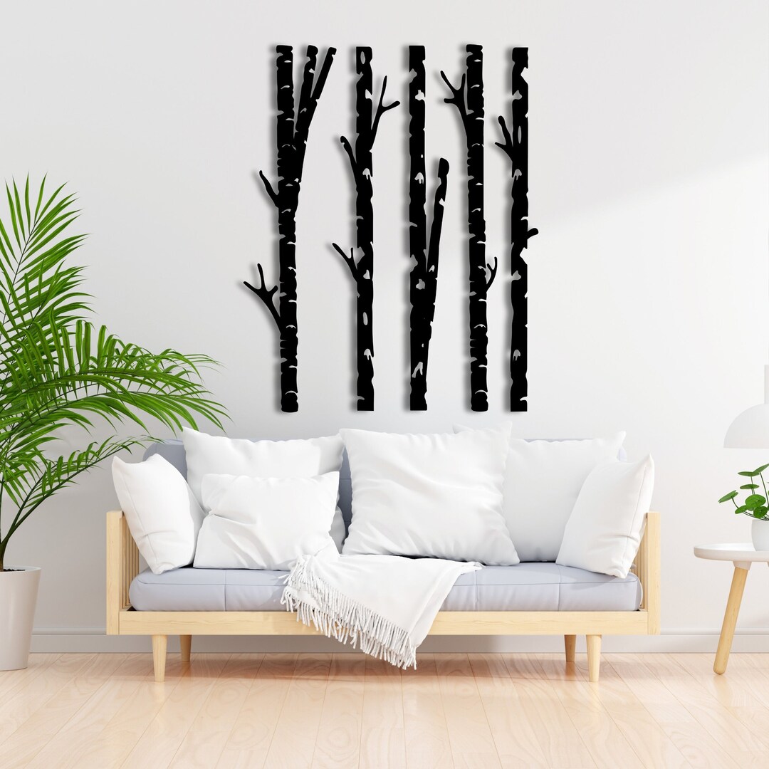 Trees of Forrest Metal Wall Art, Metal Trunk Ensemble, Metallic Trunk ...